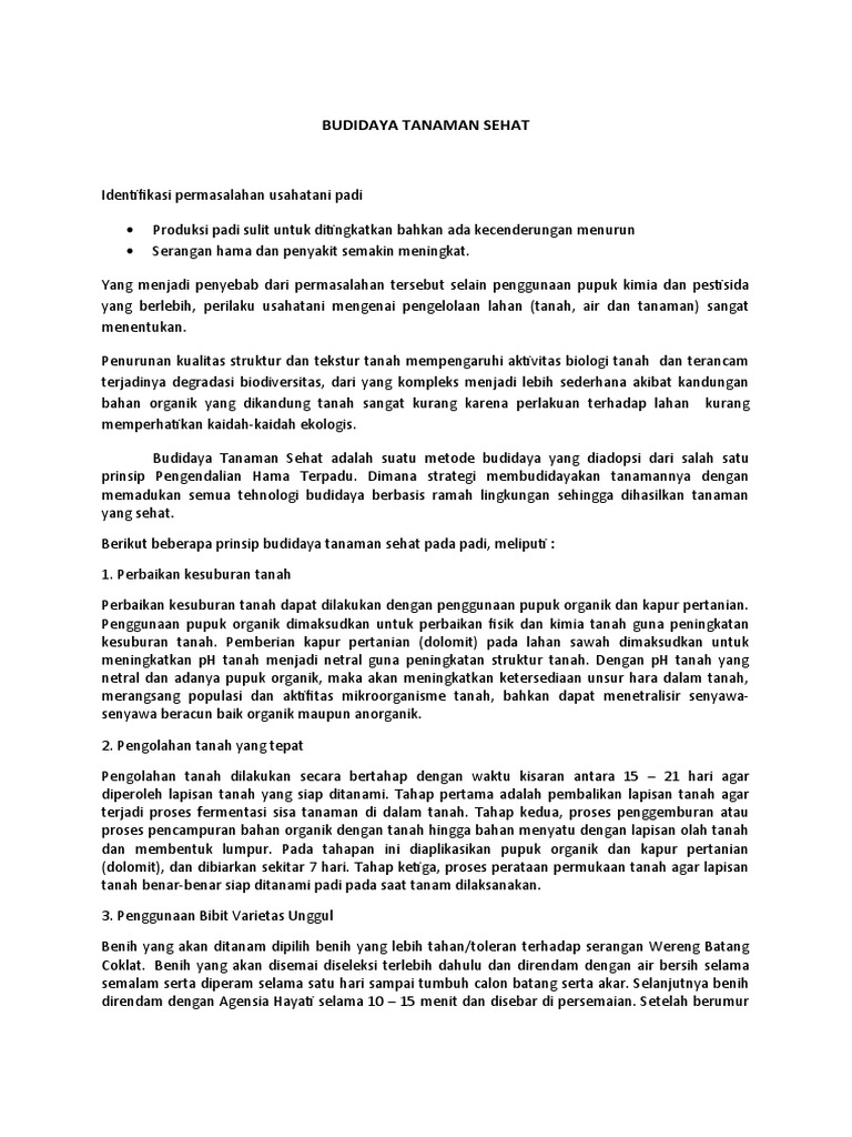 Budidaya Padi Sehat dan Berkelanjutan | PDF | Teknologi & Rekayasa