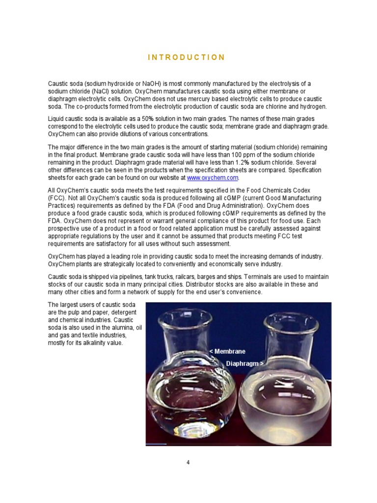 Caustic 4 | PDF | Sodium Hydroxide | Sodium Chloride