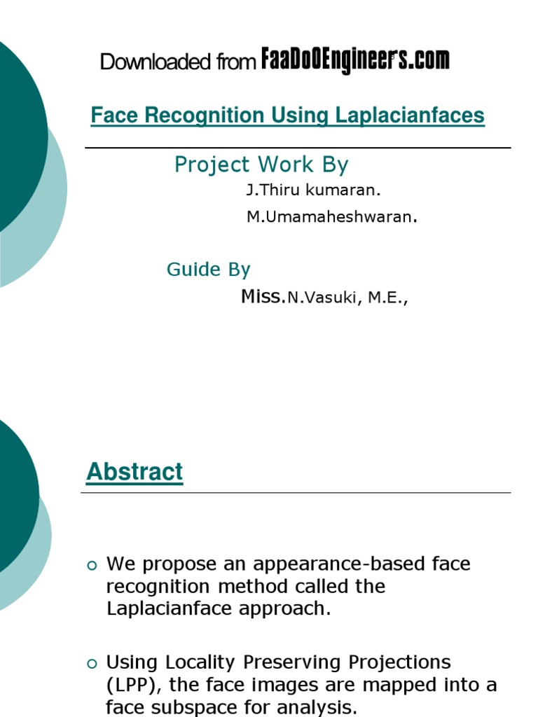 Face Recognition Using Laplacian Faces Pdf Principal Component Analysis Areas Of Computer