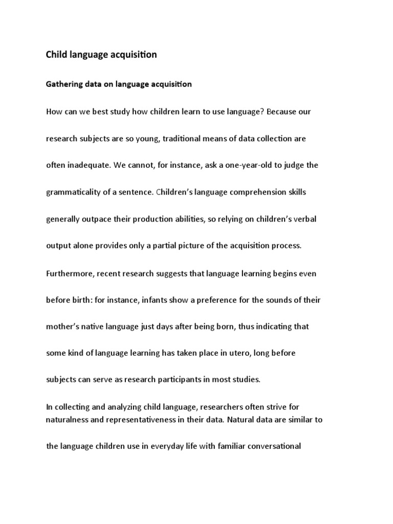 Child Language Acquisition | PDF | Language Acquisition | Multilingualism