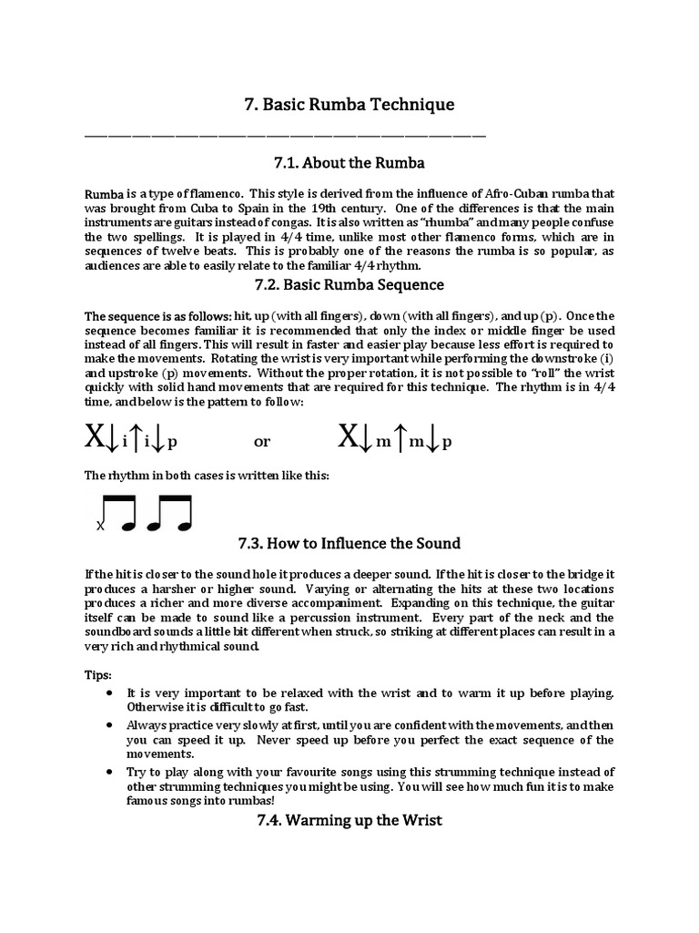 Basic Rumba Guitar Techniques | PDF | Music Theory | Musical Instruments