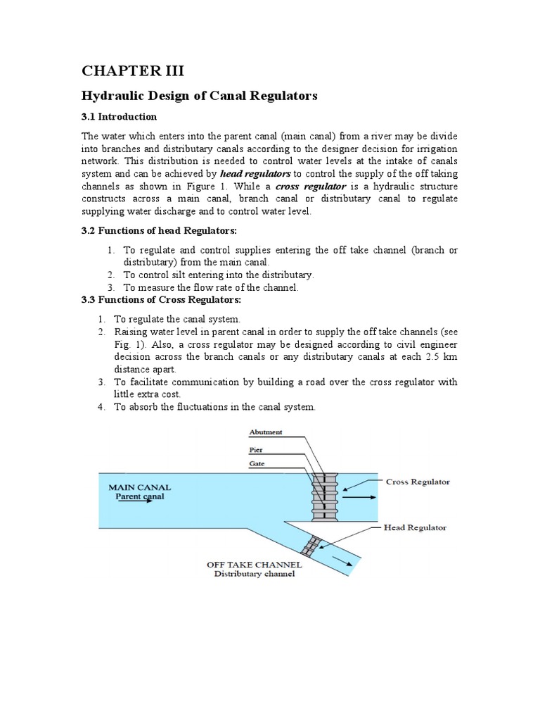 Hydraulic Design of Canal Regulators | PDF | Canal | Water