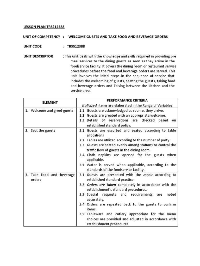Lesson Plan Trs512388 | PDF | Menu | Restaurants