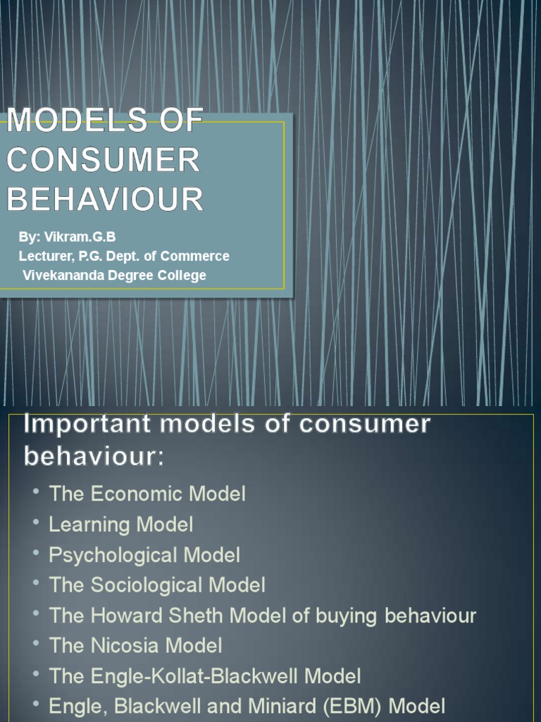Models of Consumer Behaviour | PDF | Behavior | Consumer Behaviour