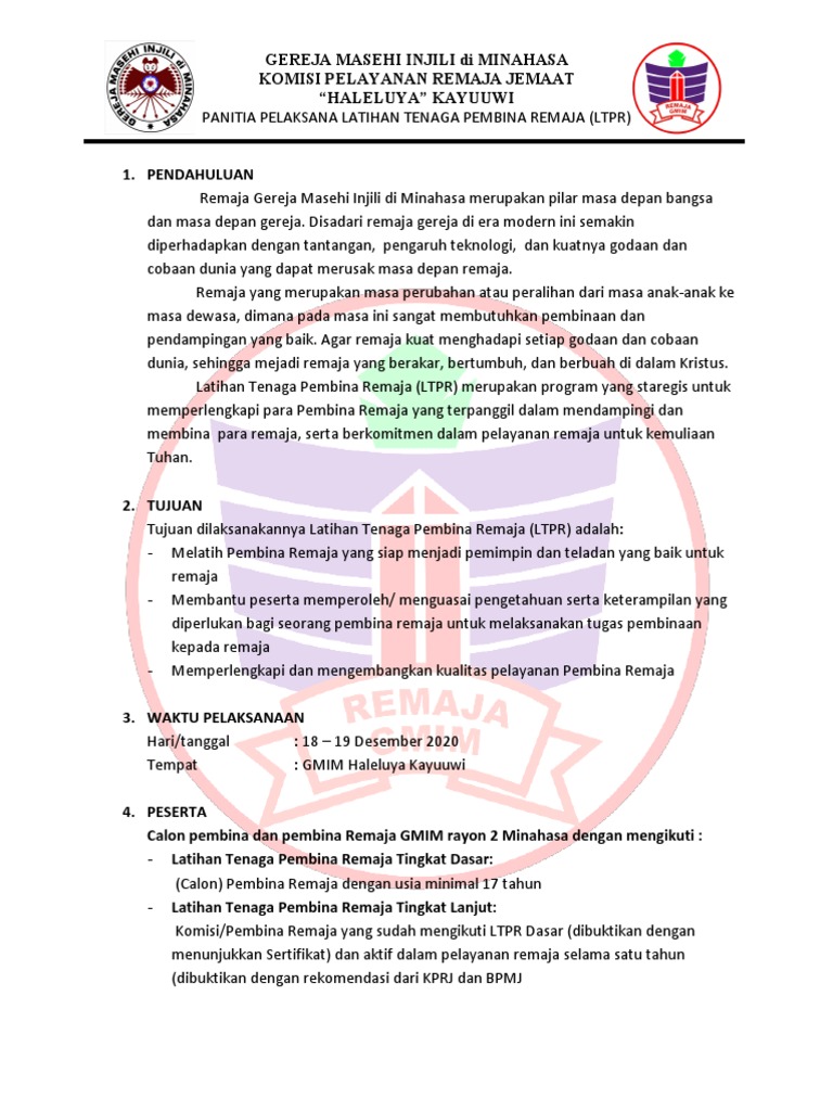 Pelatihan Pembina Remaja GMIM | PDF | Karier & Perkembangan | Gaya Hidup