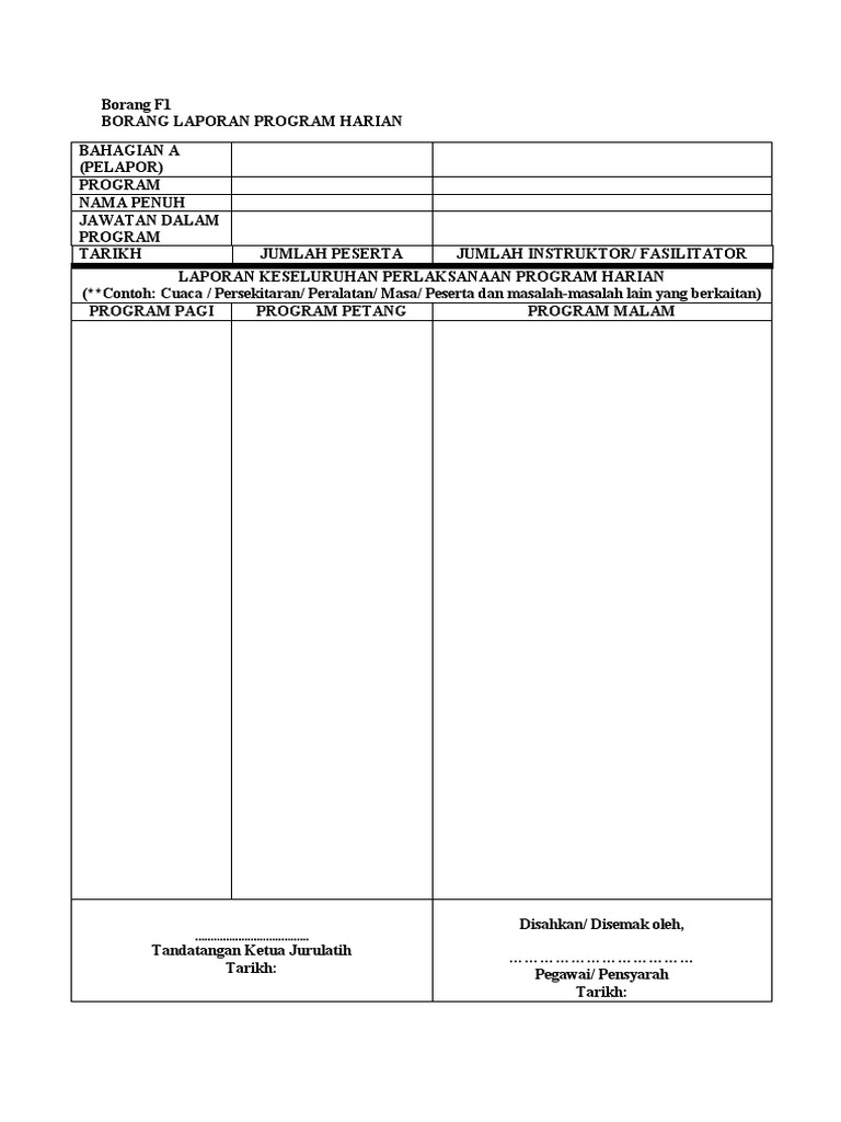 Borang F1 | PDF