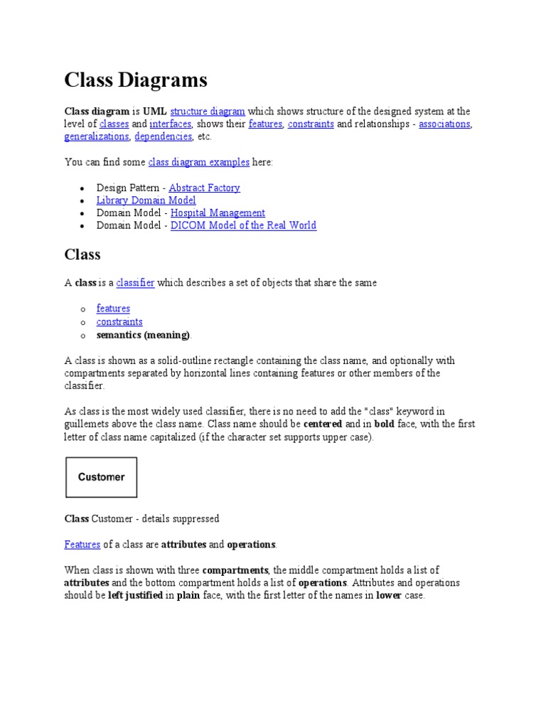 Class Diagrams Pdf Class Computer Programming Inheritance Object Oriented Programming