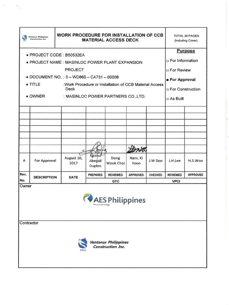 MPPCL Comments - Work Procedure For Installation of CCB Material Access ...