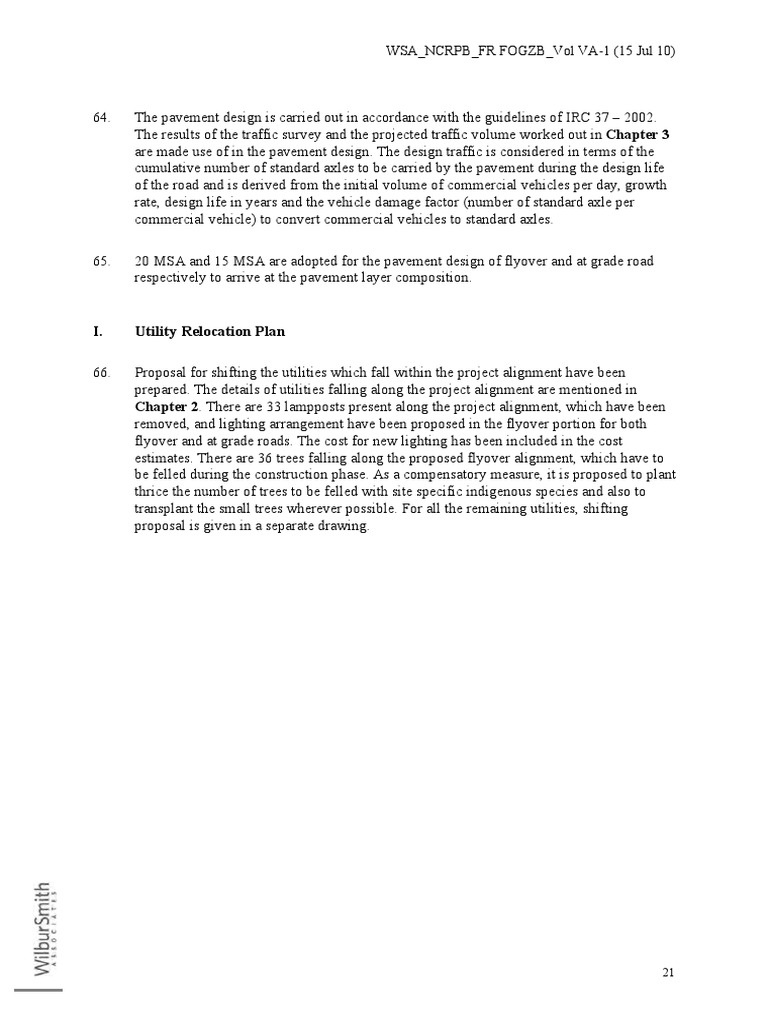 I. Utility Relocation Plan: Chapter 2. There Are 33 Lampposts Present ...