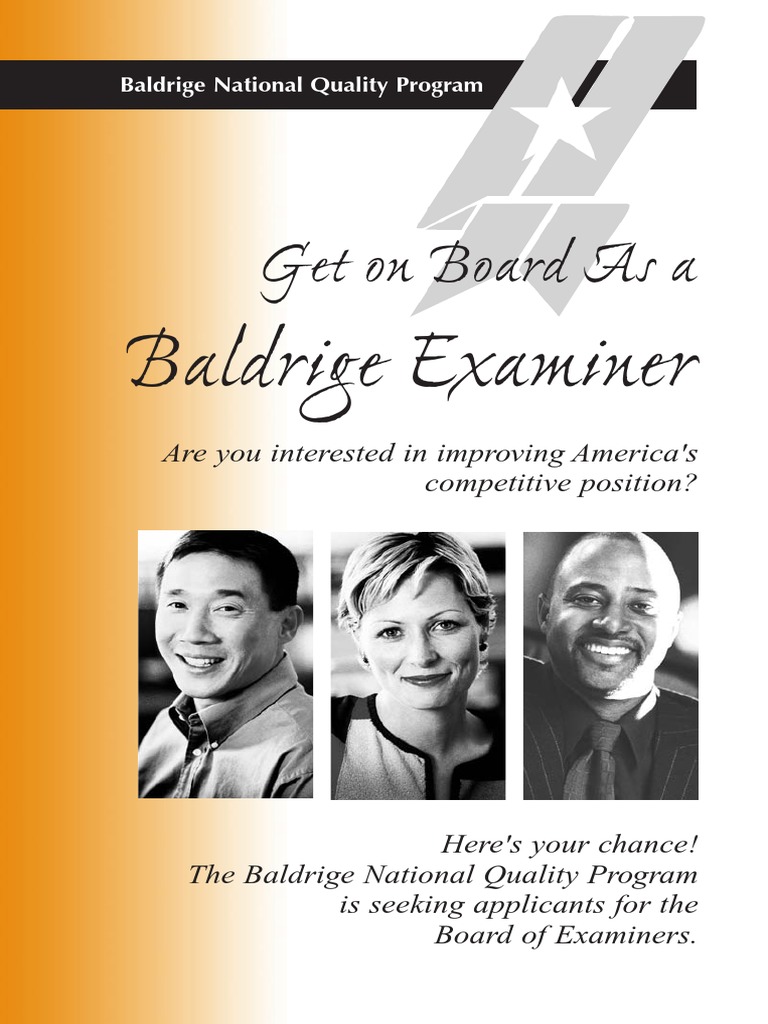 Baldrige Examiner: Get On Board As A | PDF | Expert | Health Care