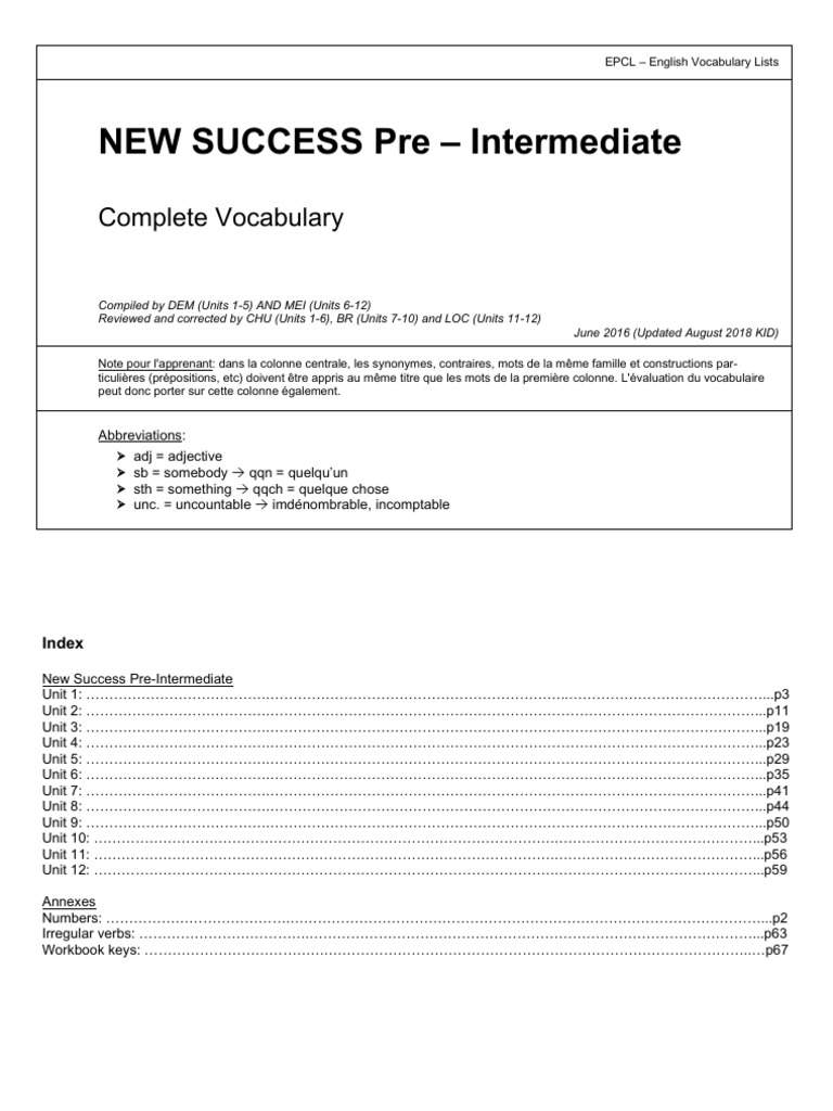 New Success Pre-Int Voc 2018 Updated Cover | PDF | Language Arts & Discipline | Art