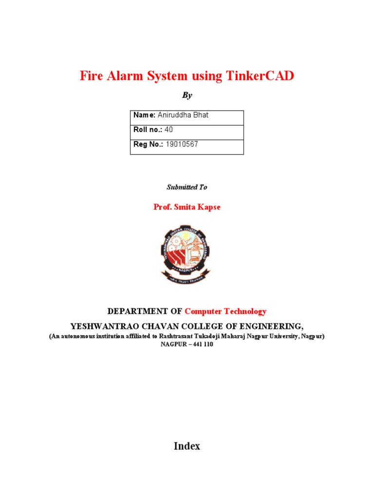 Fire Alarm System Using TinkerCAD | PDF | 3 D Computer Graphics | Sensor