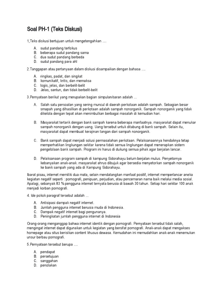Soal Diskusi dan Internet | PDF