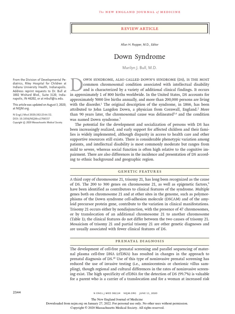 Down Syndrome | PDF | Down Syndrome | Congenital Heart Defect
