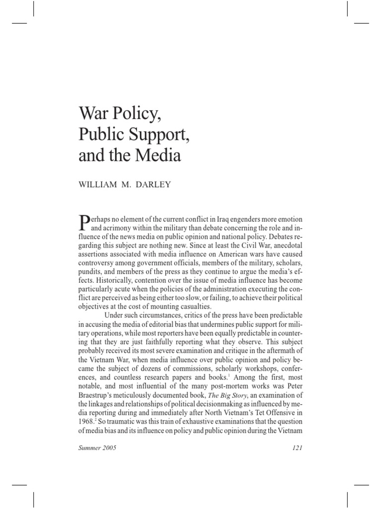 War Policy, Public Support and The Media | PDF | Public Opinion | Gulf War