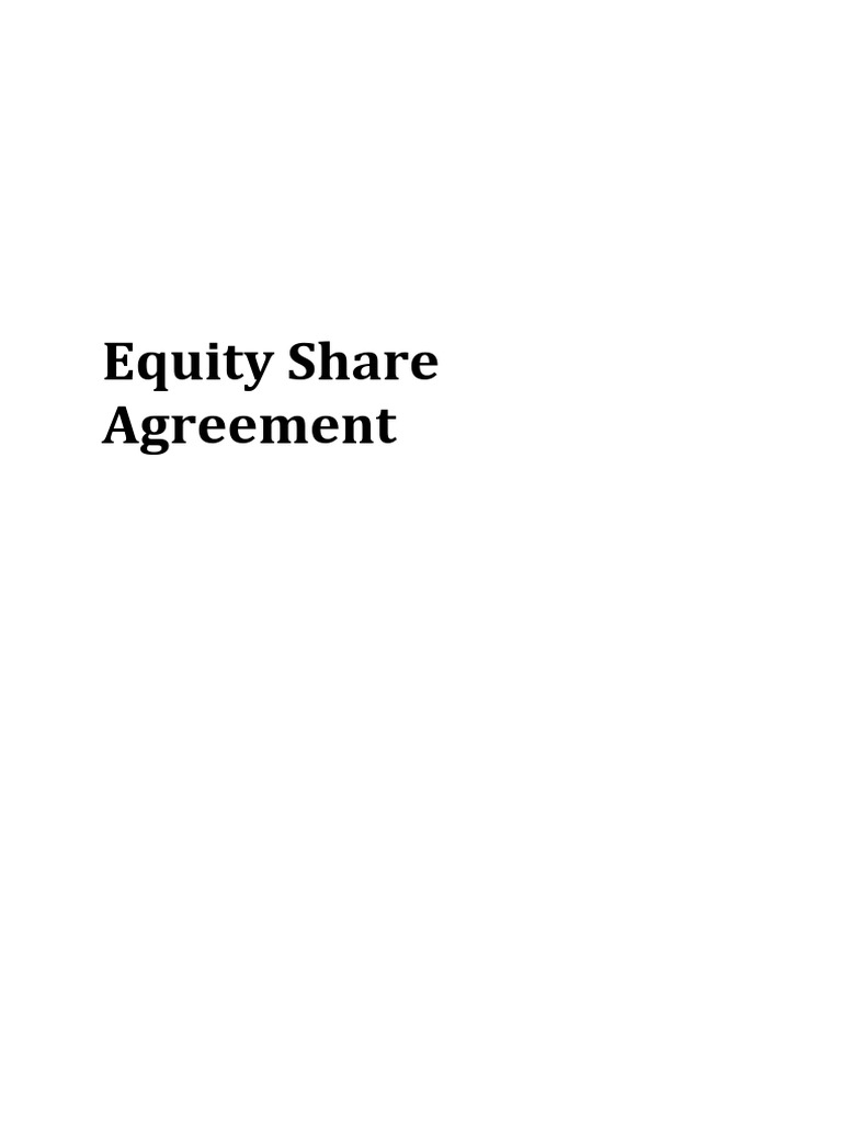 Equity Share Agreement | PDF | Know How | Confidentiality