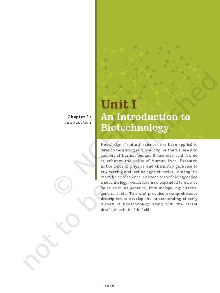 Unit I: An Introduction To Biotechnology | PDF | Biotechnology ...