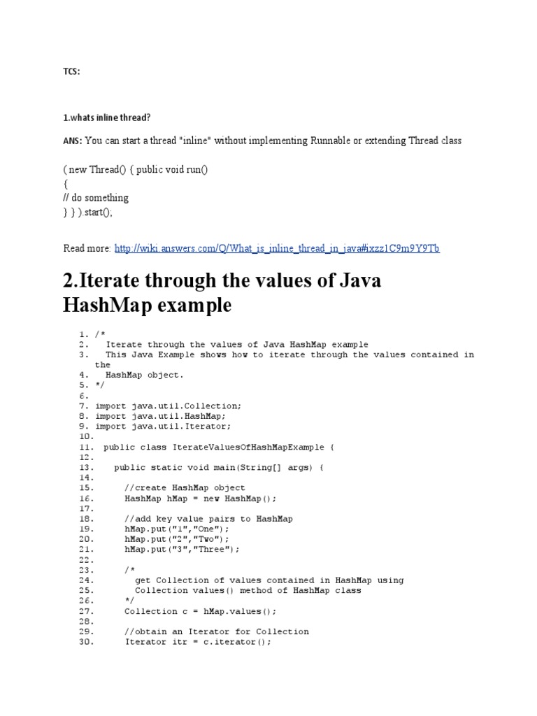 2.iterate Through The Values of Java Hashmap Example | Download Free PDF | Class (Computer ...