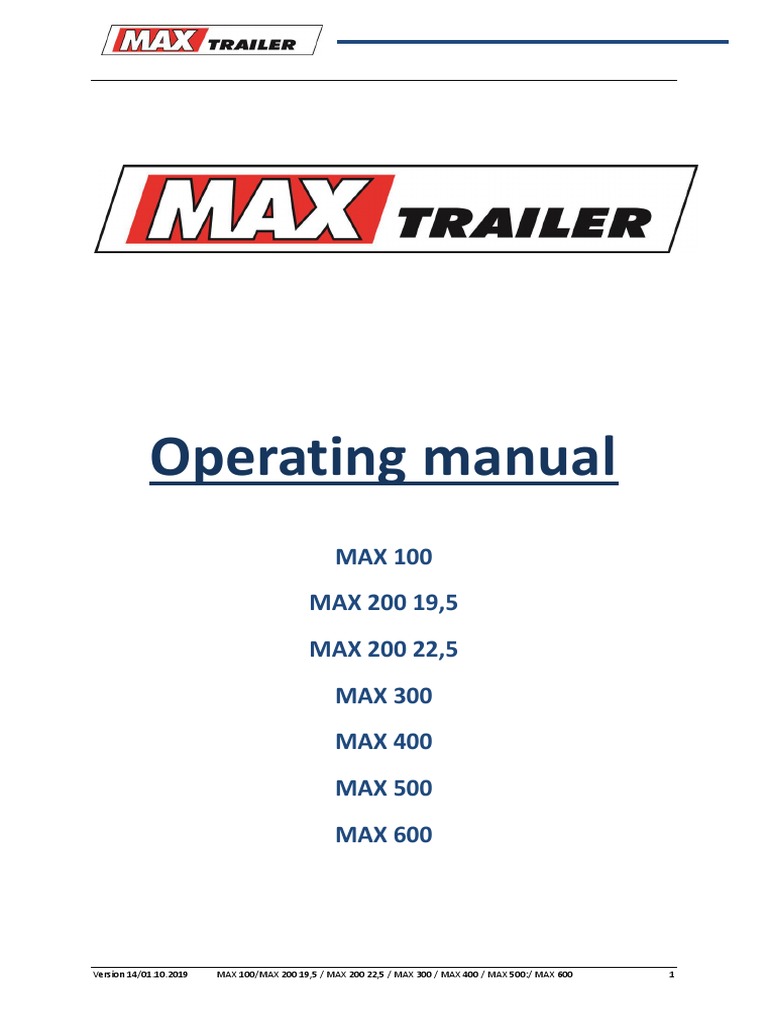 Operating Manual Maxtrailer N en | PDF | Semi Trailer Truck | Ph