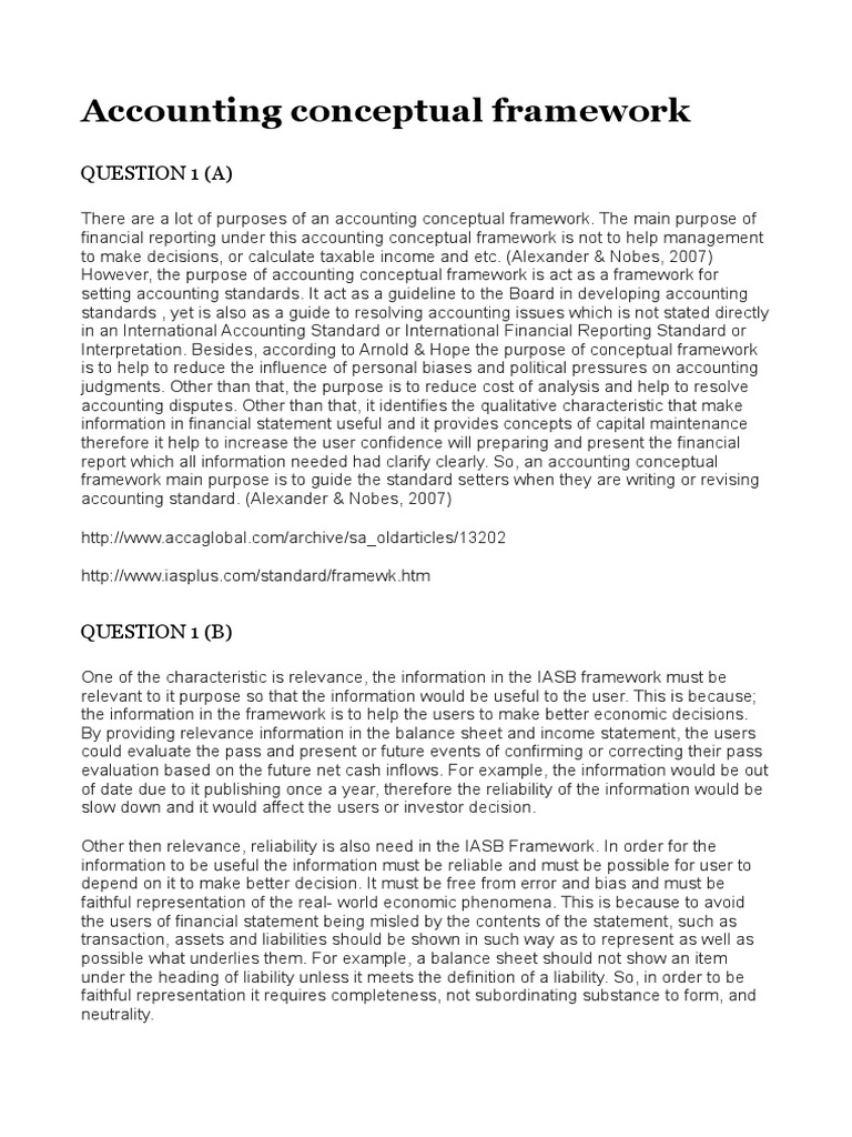 Accounting Conceptual Framework Pdf Financial Statement Accounting