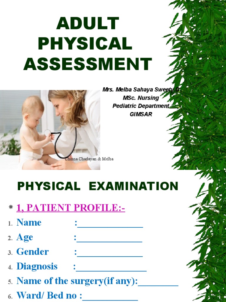 Comprehensive Adult Physical Assessment | PDF | Thorax | Rectum