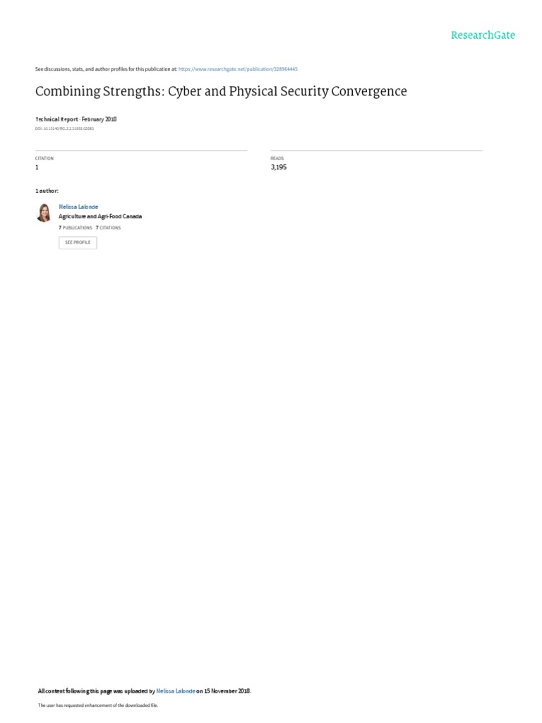 Combining Strengths: Cyber and Physical Security Convergence | PDF ...