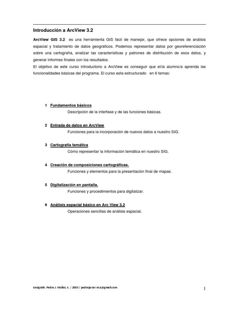 ArcView 3.2 | PDF | Sistema de información geográfica | Archivo de ...