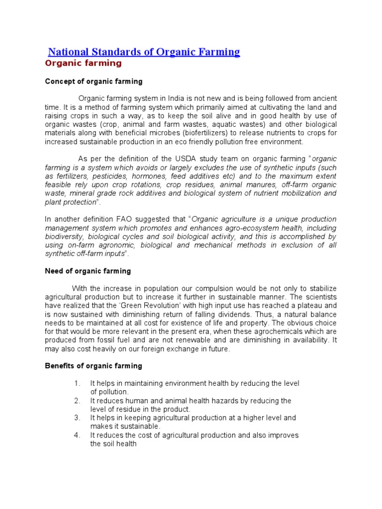 National Standards of Organic Farming | PDF | Organic Farming | Crop ...