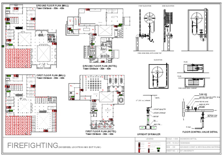 Firefighting: (Hosereel Location and Exit Plan) | PDF | Fire Sprinkler ...