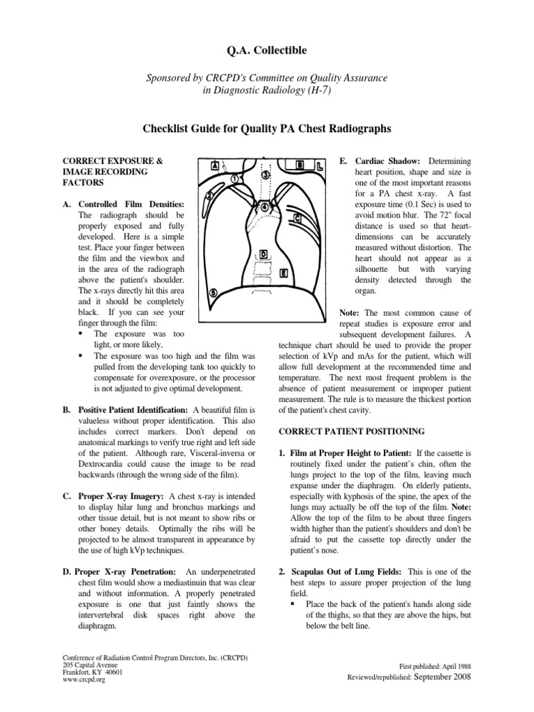 Checklist Guide Chest Radiography | PDF | Radiography | Lung