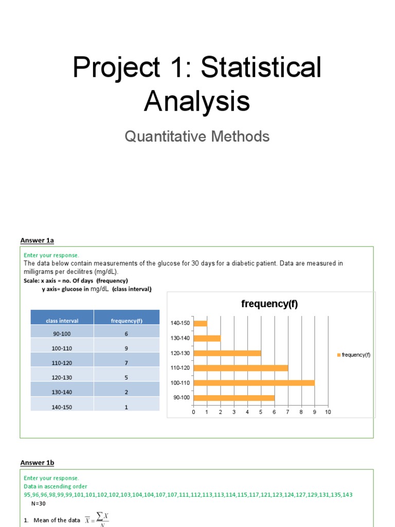 Project 1: Statistical Analysis: Quantitative Methods | PDF | Median | Mean