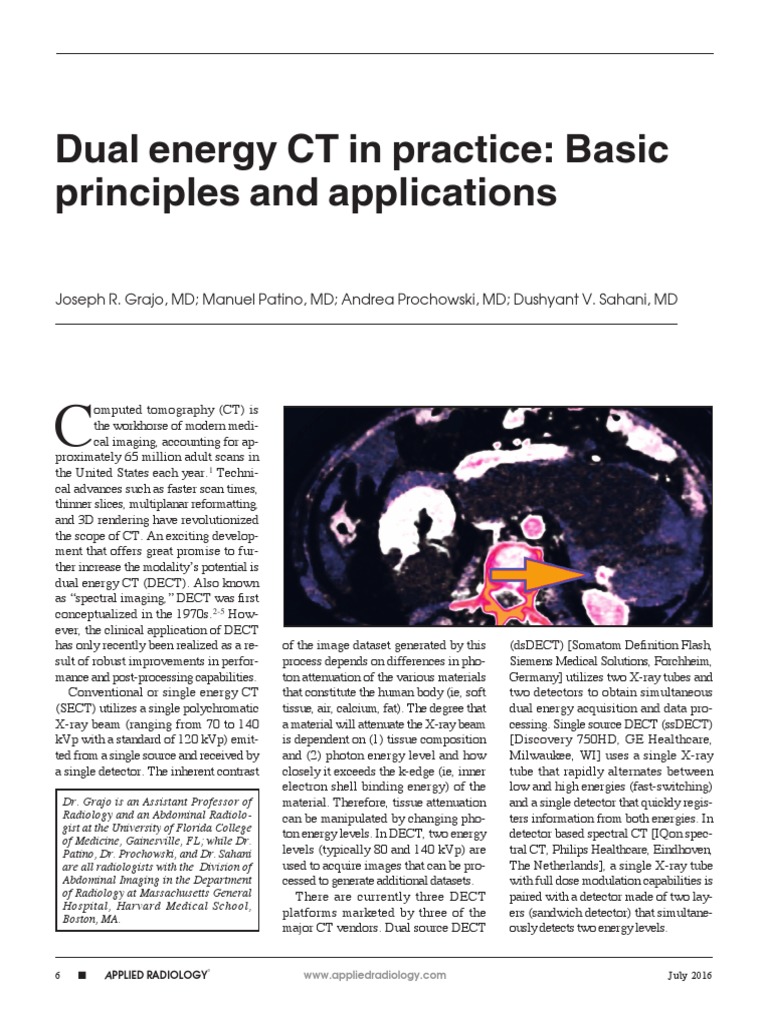 Dual Energy CT - Basis and Applications | PDF | Ct Scan | Radiography