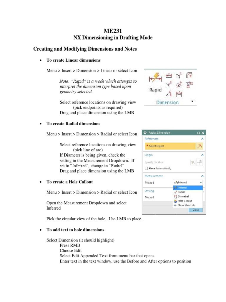 NX Dimensioning in Drafting Mode Creating and Modifying Dimensions and ...