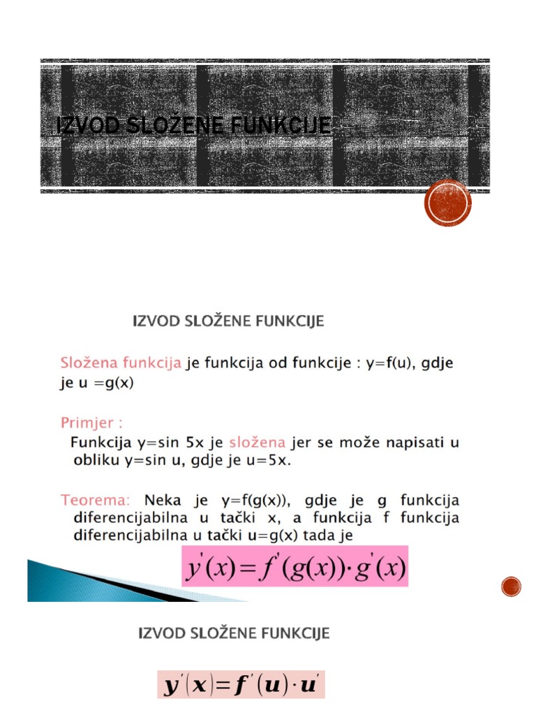 Izvod Slozene Funkcije | PDF