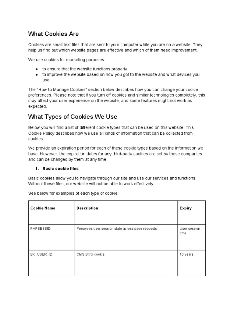 What Cookies Are: 1. Basic Cookie Files | PDF | Http Cookie | Websites