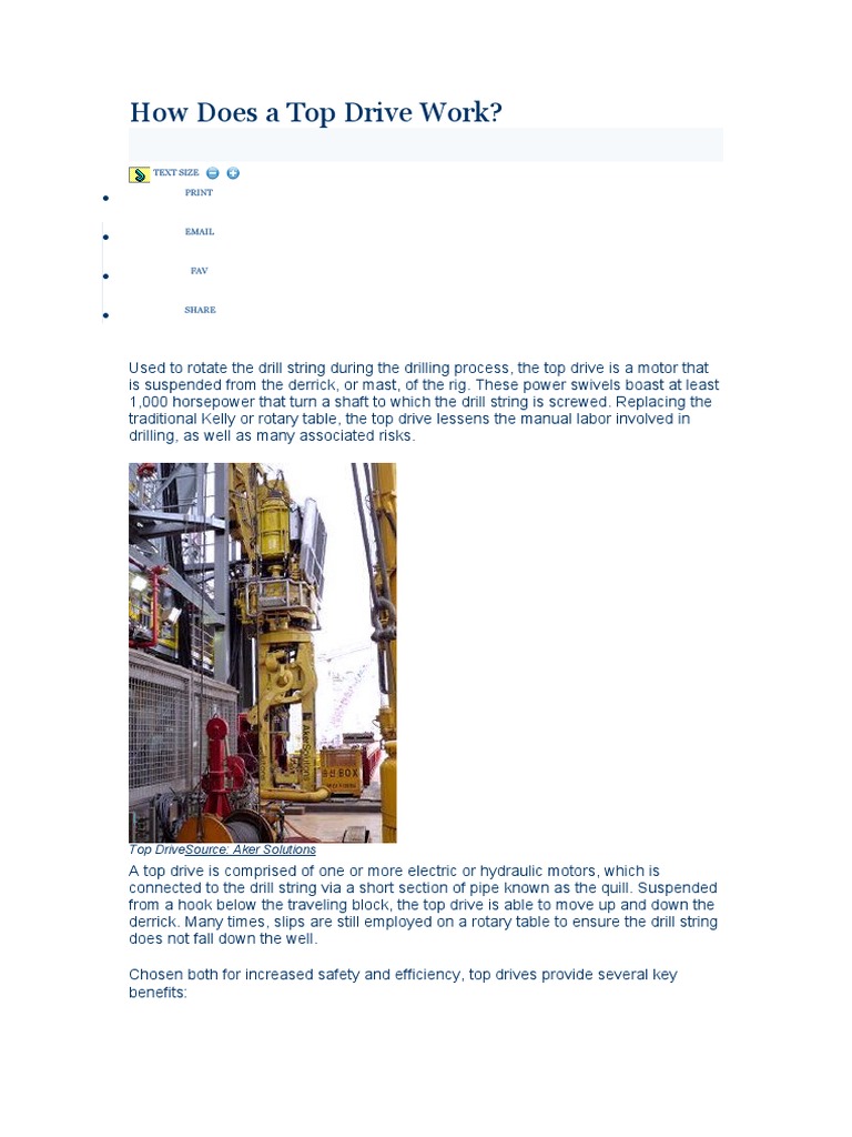 Understanding Top Drive Systems in Drilling | PDF