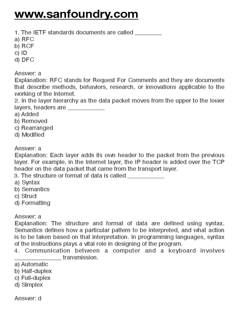 ACN MCQ Merged | PDF | Osi Model | Computer Network