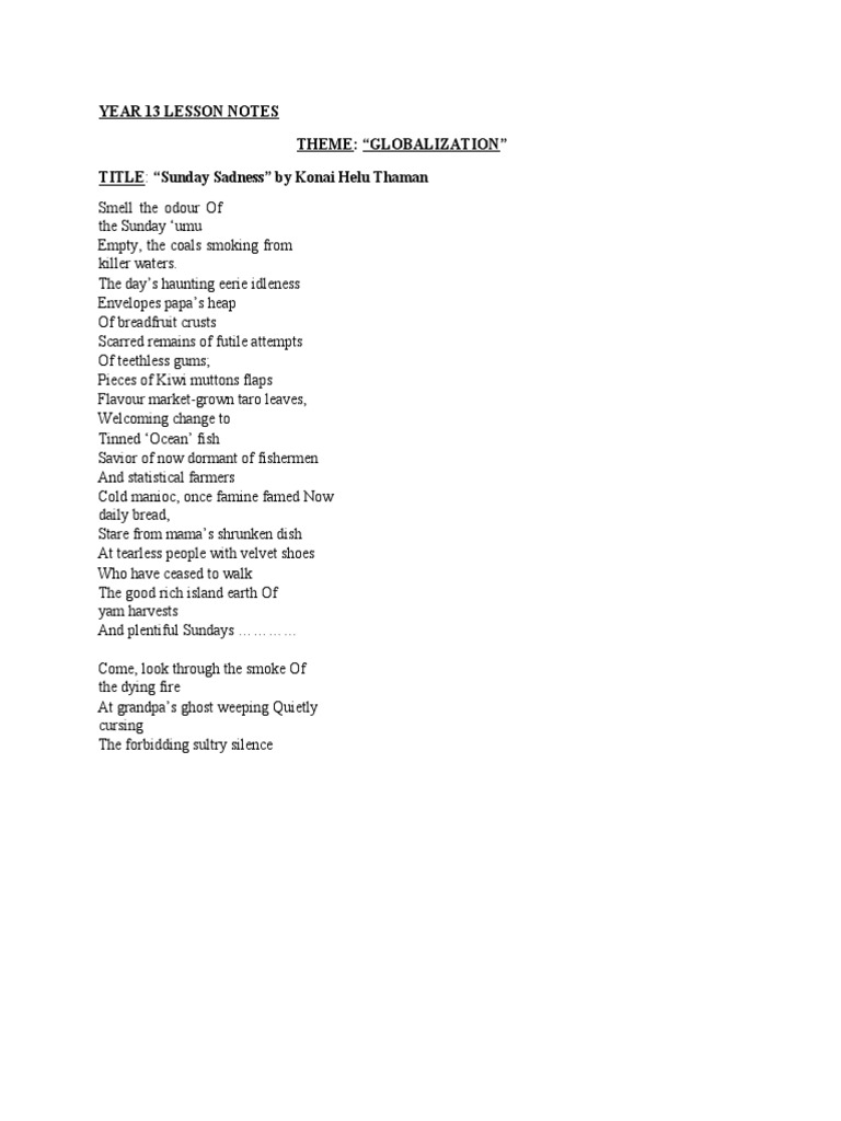 Poems On Globalisation | PDF