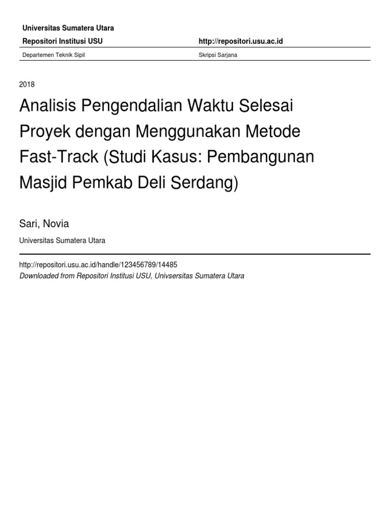 Ta Metode Fast Track Usu 2018 | PDF