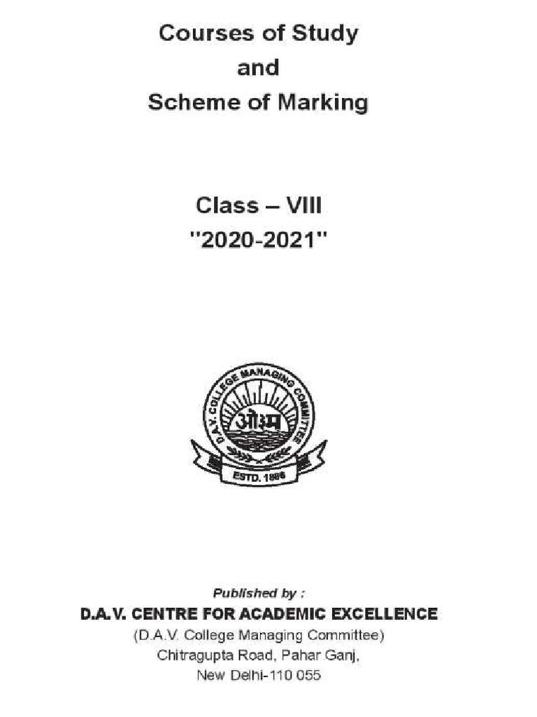 Hindi Syllabus Of Class Viii PDF