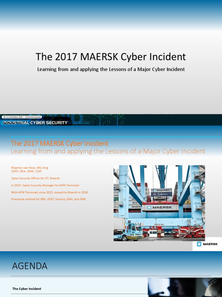 Lessons from the 2017 Maersk Cyber Attack | PDF