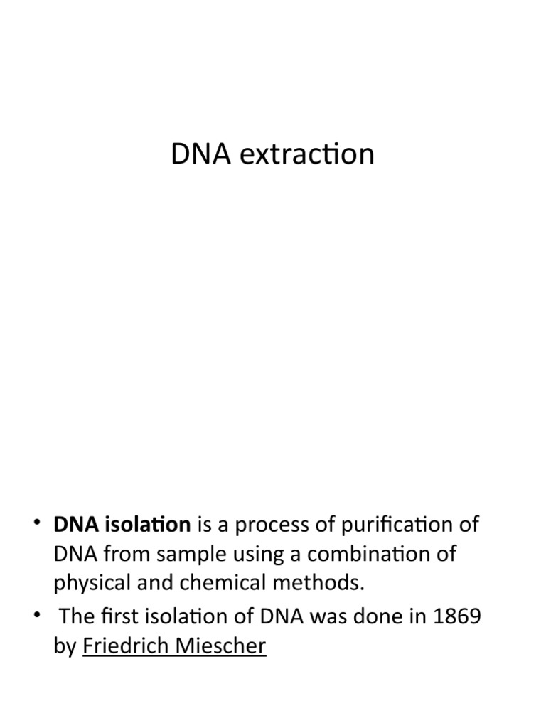 DNA Extraction | PDF | Protein Purification | Life Sciences