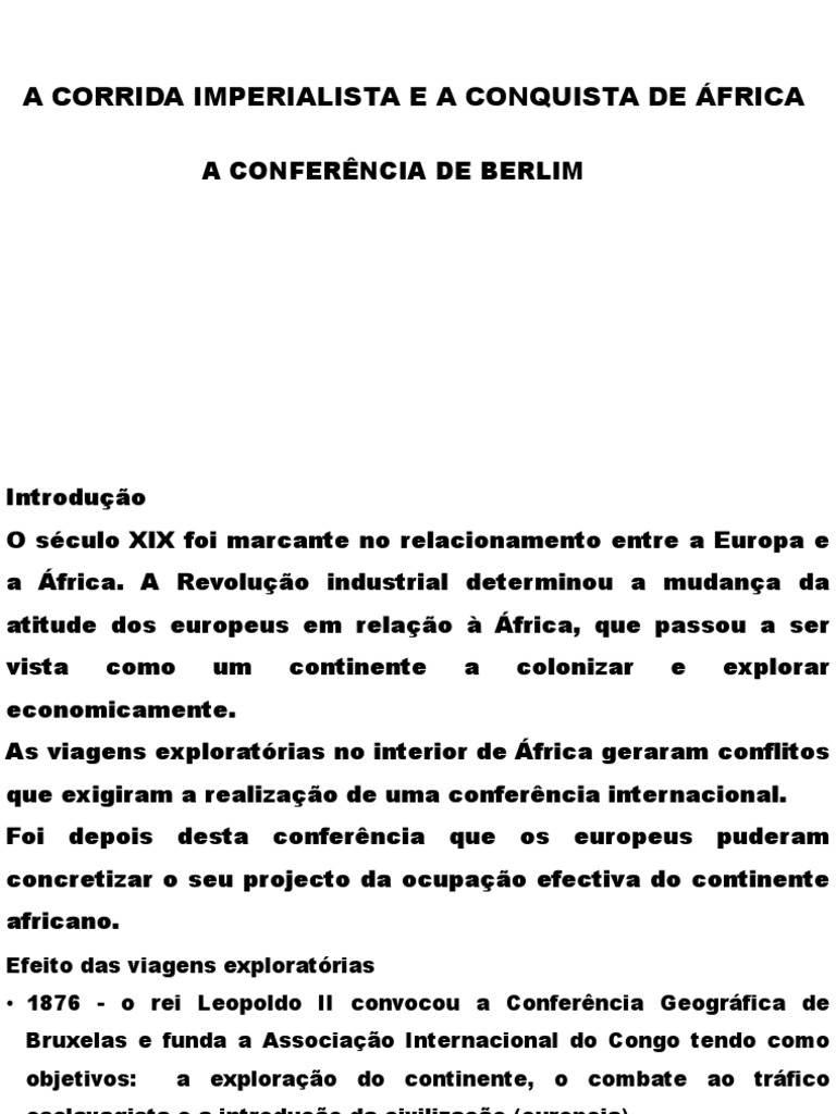 Corrida Imperialista e Ocupação da África | PDF | Europa | África