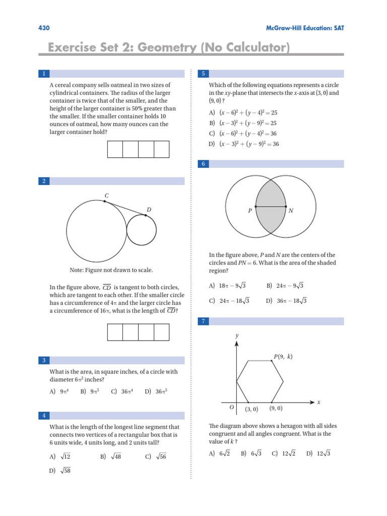 SAT Circles Yeni | PDF | Area | Circle