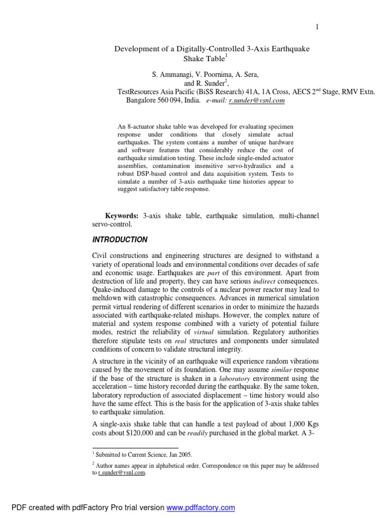 Development of A Digitally-Controlled 3-Axis Earthquake Shake Table ...