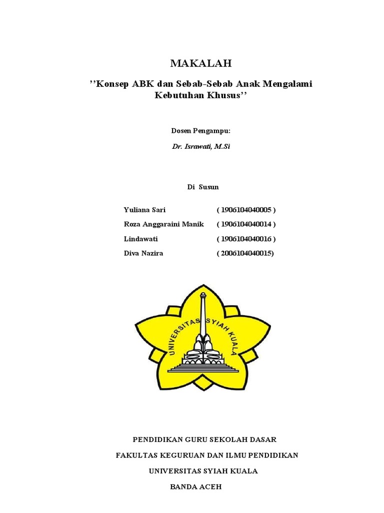 Makalah Konsep Abk Dan Sebab'' Anak Mengalami Keb Khusus - Kel 6 - R.12 | PDF | Karier ...
