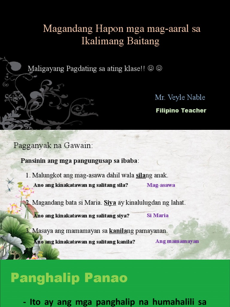 G5 - Lesson 1.3 - Panghalip Panao | PDF