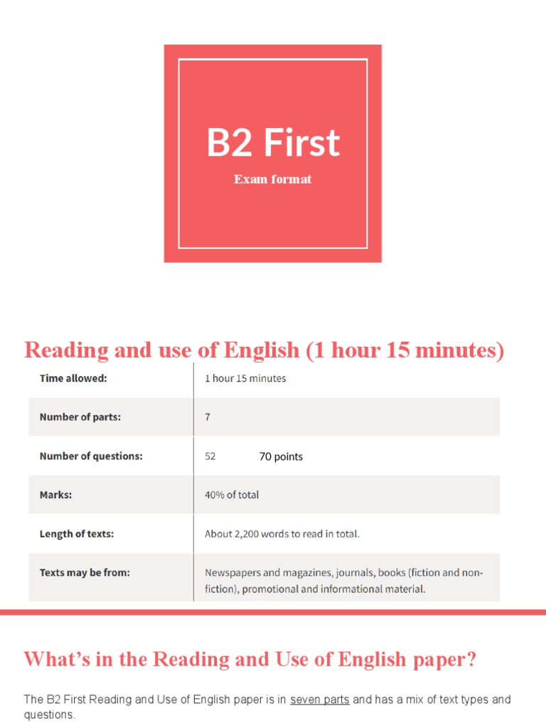 B2 First Reading and Use of English | PDF