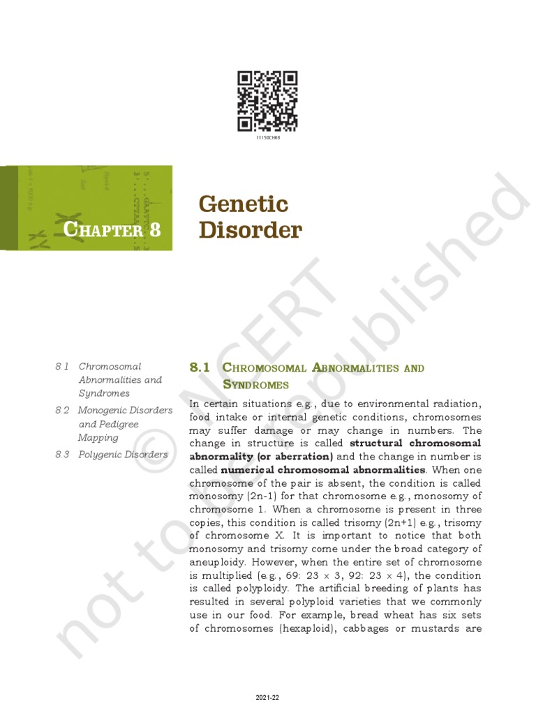 Genetic Disorder: Hapter | PDF | Genetic Disorder | Dominance (Genetics)
