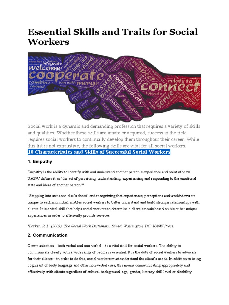 Essential Skills and Traits For Social Workers | PDF | Empathy | Social ...